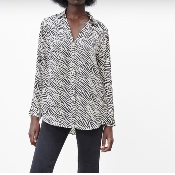 Zara | Tops | Zara Zebra Print Blouse Size M | Poshmark